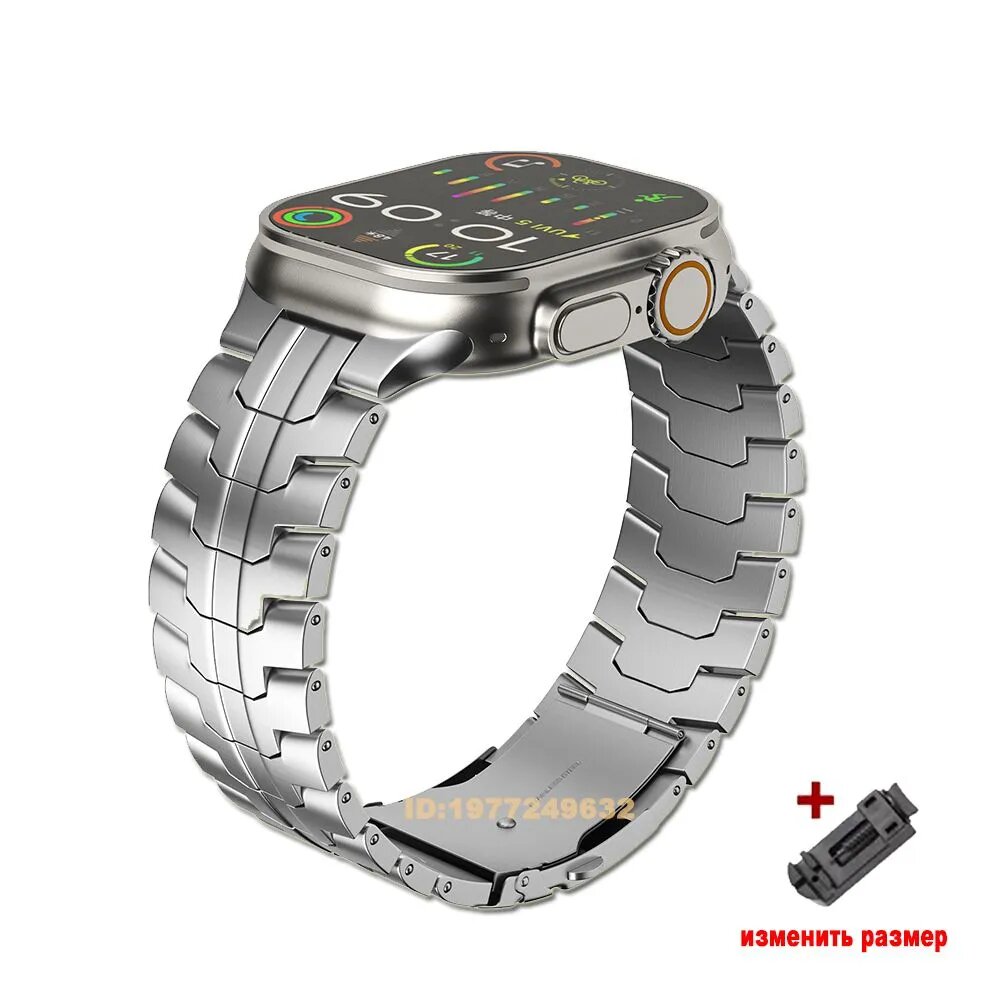 Ремешок из титан сплава для Apple Watch Ultra 1 2 49MM smartwatch подходит для iWatch Series 10 9 8 7 6 5 SE 44/45/46mm титановый браслет