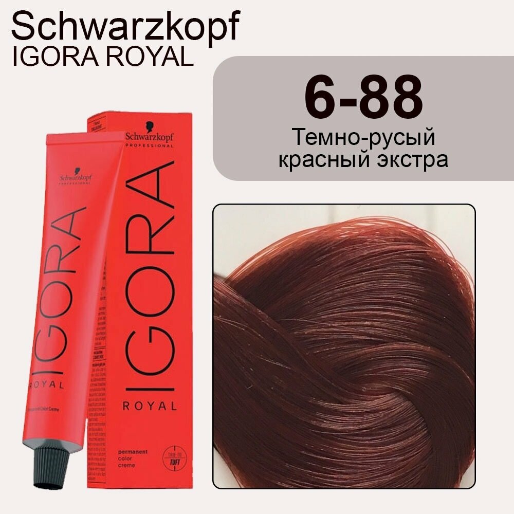 Schwarzkopf Igora Royal 6-88 Стойкий краситель Темно-русый красный экстра, 60мл