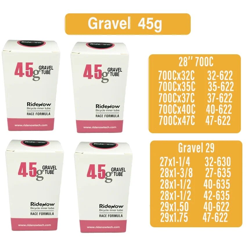 RideNow Велосипедная камера 700C Gravel 45G, 65mm