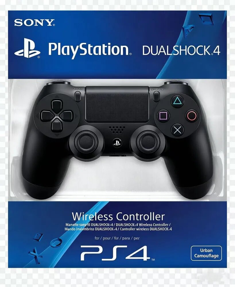 Геймпад Sony DualShock 4 для PS4 Беспроводной контроллер С виброоткликом и сенсорной панелью Новый, черный (CUH-ZCT2U)