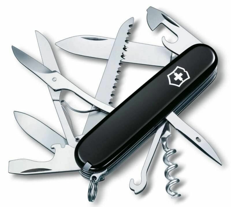 Нож перочинный VICTORINOX Huntsman 91 мм, 15 функций, черный (1.3713.3)