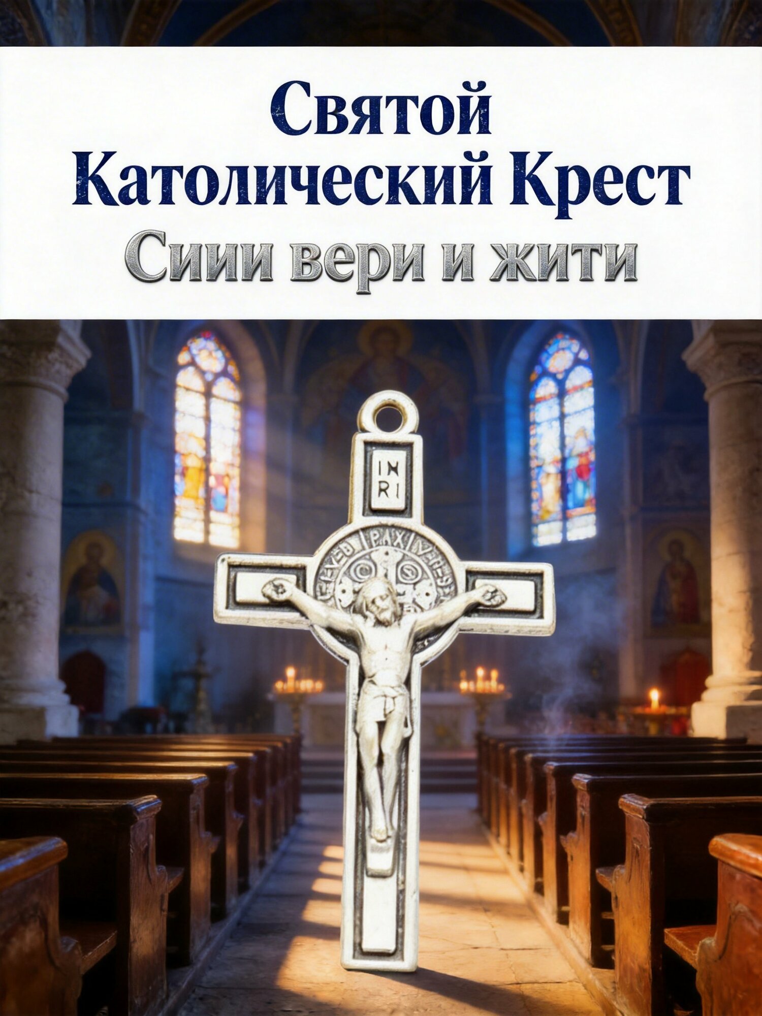 Католический крест-подвеска, кулон из цинкового сплава серебристого цвета 3.9x2.17 см для декора, браслетов и рюкзаков