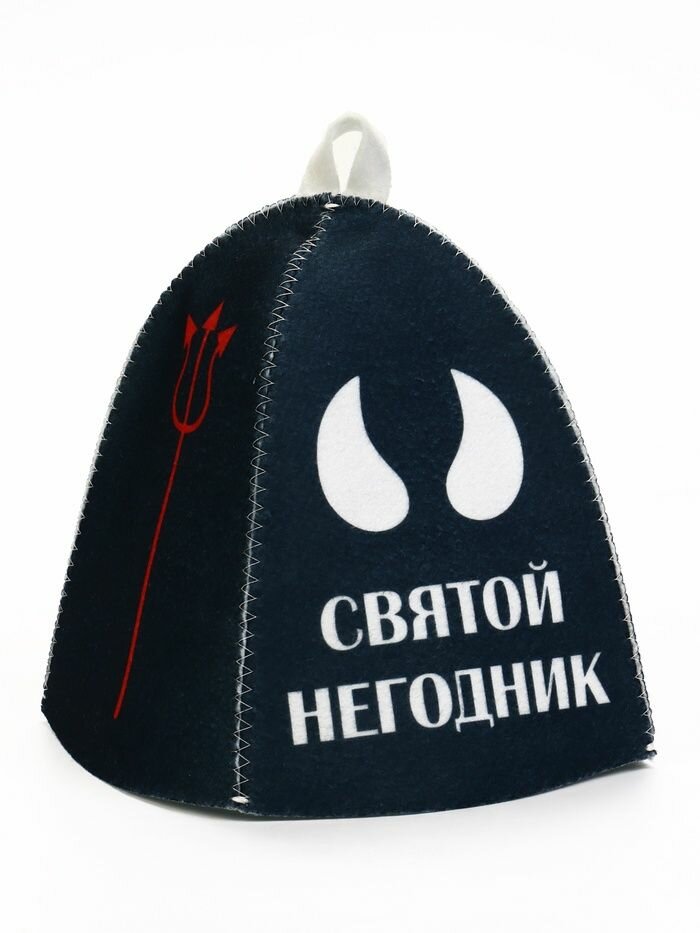 Шапка для бани и сауны Добропаровъ Святой негодник, полиэфир, с рисунком