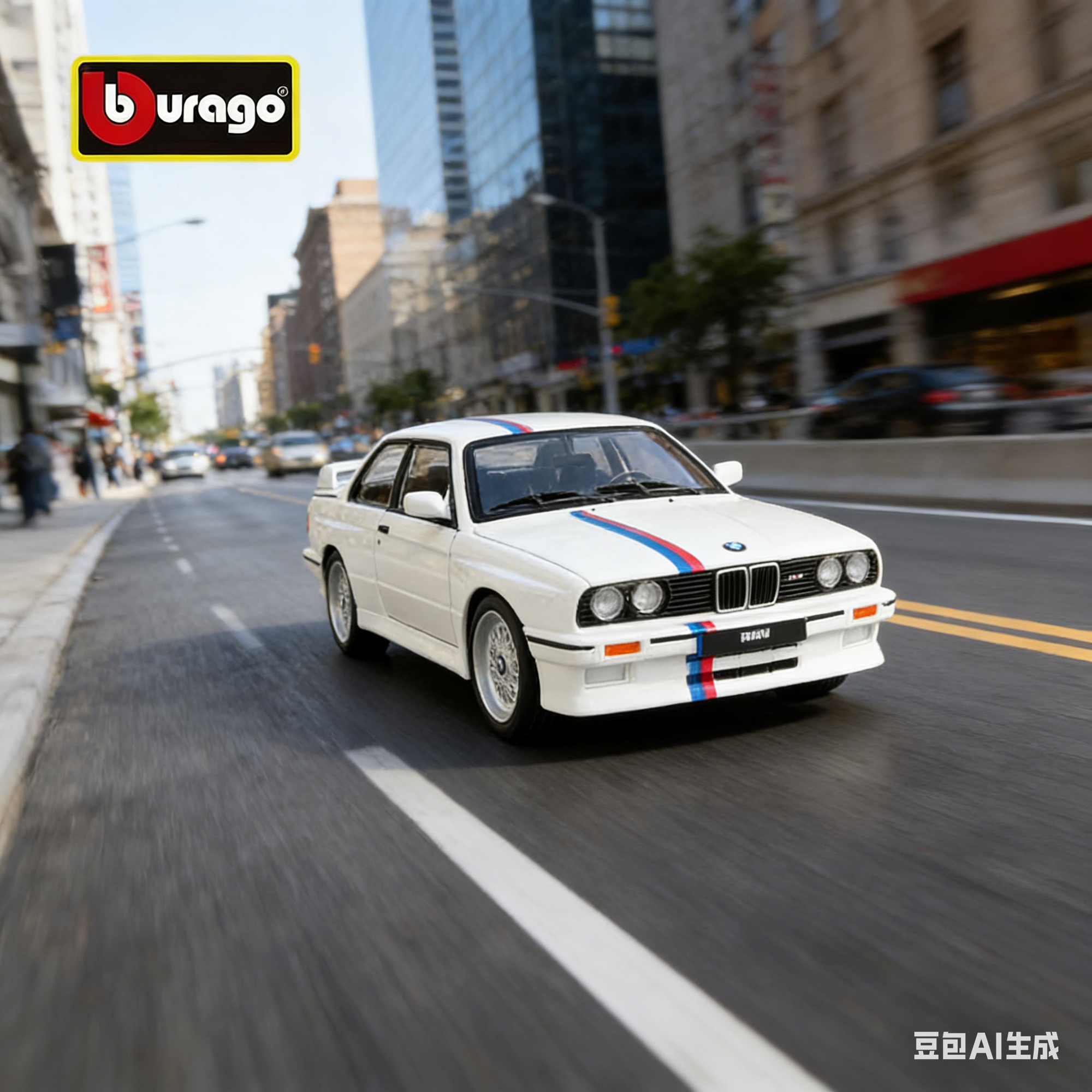 Коллекционная модель BMW 3 Series M3 1988 Bburago 1:24, литой металл, спортивный автомобиль