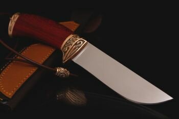Нож туристический, охотничий/Нож "Филин" клинок 95х18. Рукоять Бронза, дерево Падук.