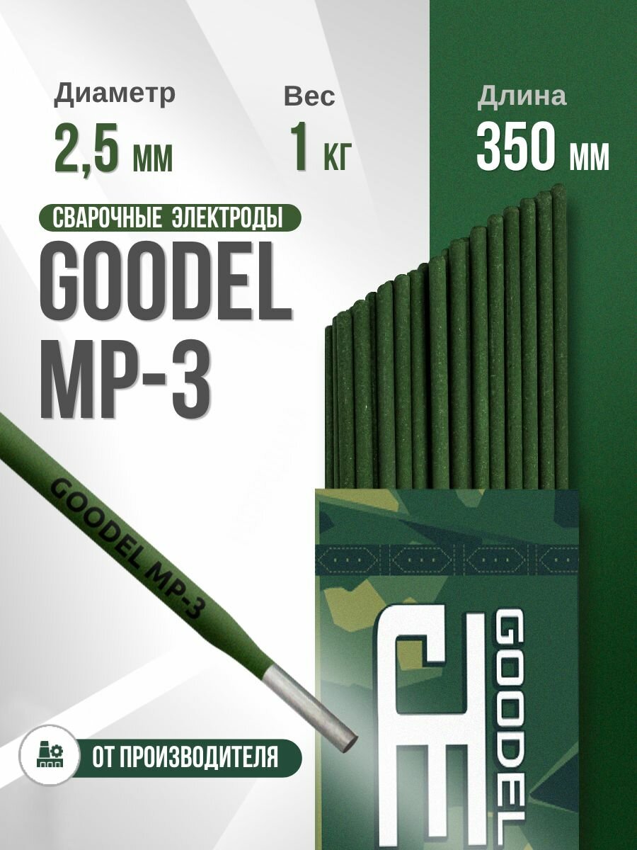 Электроды для сварки 2,5 мм GOODEL МР-3 1кг
