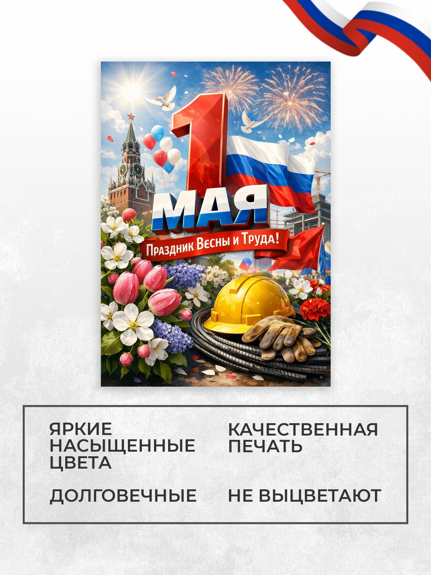 Плакат Мир Труд Май, 1 мая — фото 1