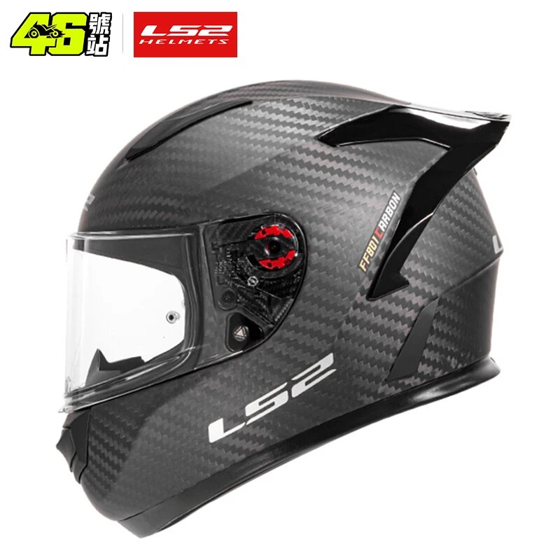 LS2 FF801 мотошлем L, карбон 6K, матовый черный