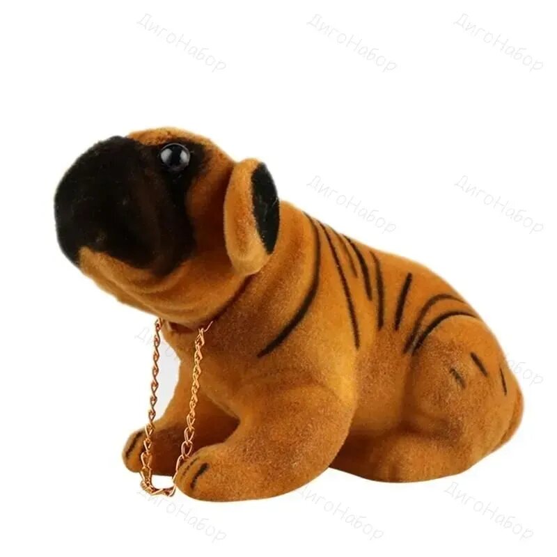 Игрушка для авто Шарпей с качающейся головой, коричневая смола
