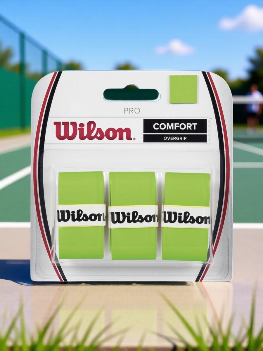 Намотка для теннисной ракетки 3шт Wilson PRO Blade Овергрип Липкий Впитывающий (зеленый)