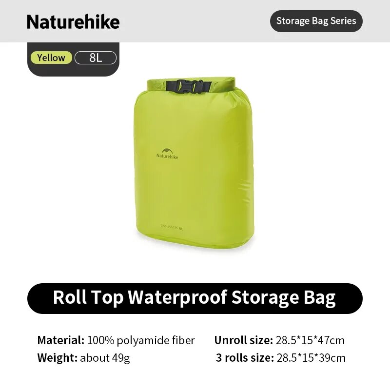 Naturehike 8L желтая водонепроницаемая сумка