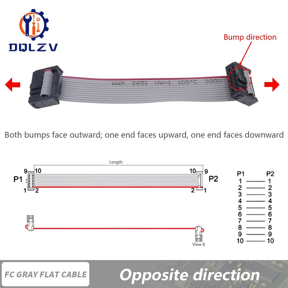 Кабель Jtag Isp DQLZV серый 2.54 мм, 2x4Pin, 10см, Type C
