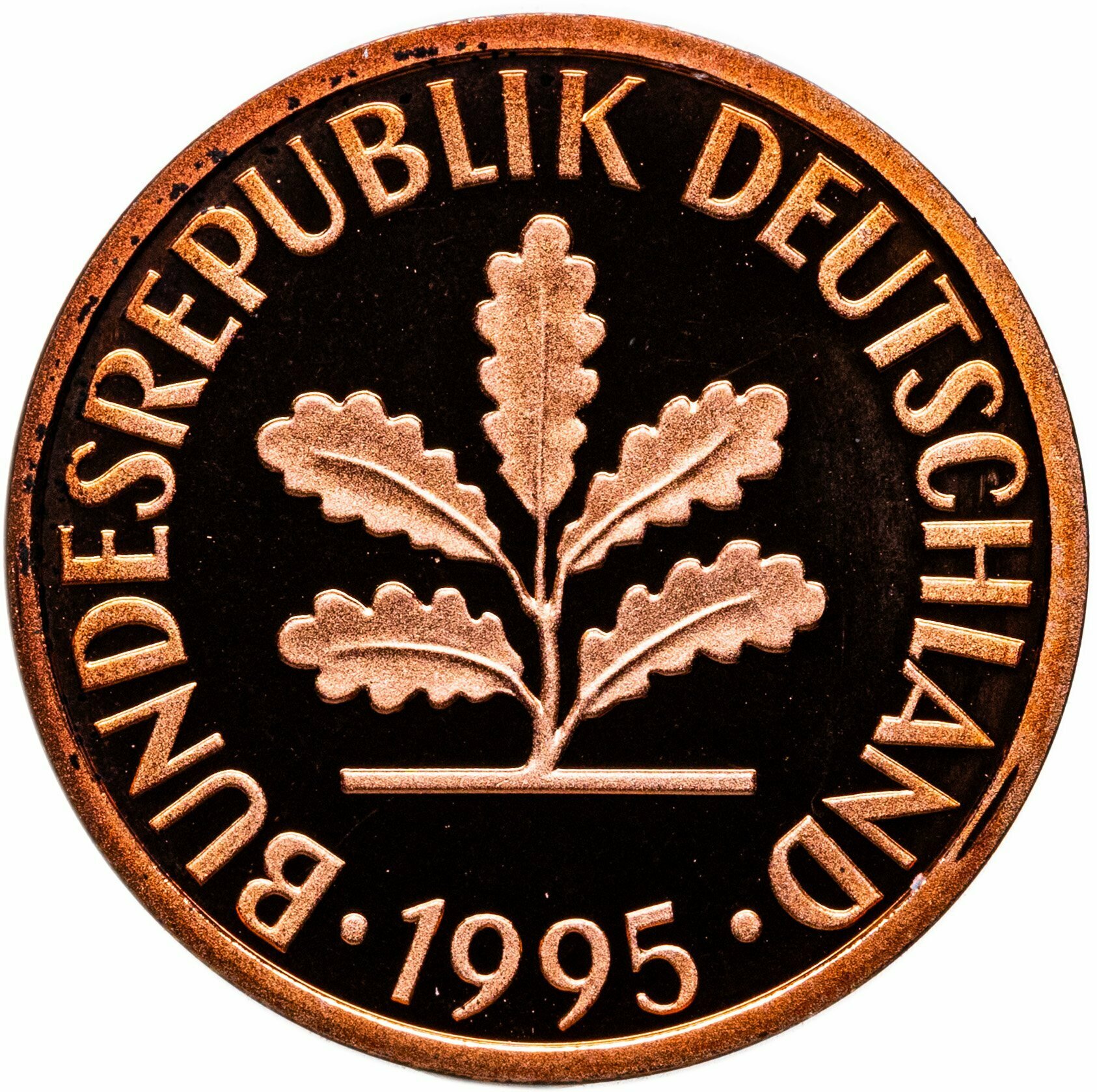 Германия 2 пфеннига pfennig 1995 J, Сталь, в сохранности Proof