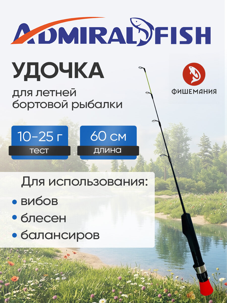 Удочка для зимней рыбалки Admiral 60 см M 10-25 гр / Удочка для зимней рыбалки на судака