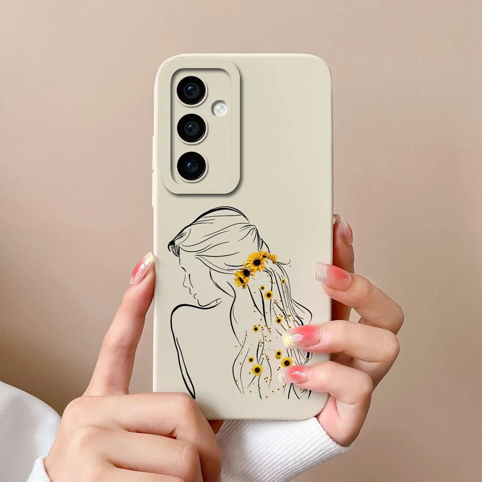 Чехол для Samsung Galaxy S24 FE с цветком авокадо, жидкий противоударный силиконовый нескользящий чехол с защитой от отпечатков пальцев для Samsung S24FE Funda