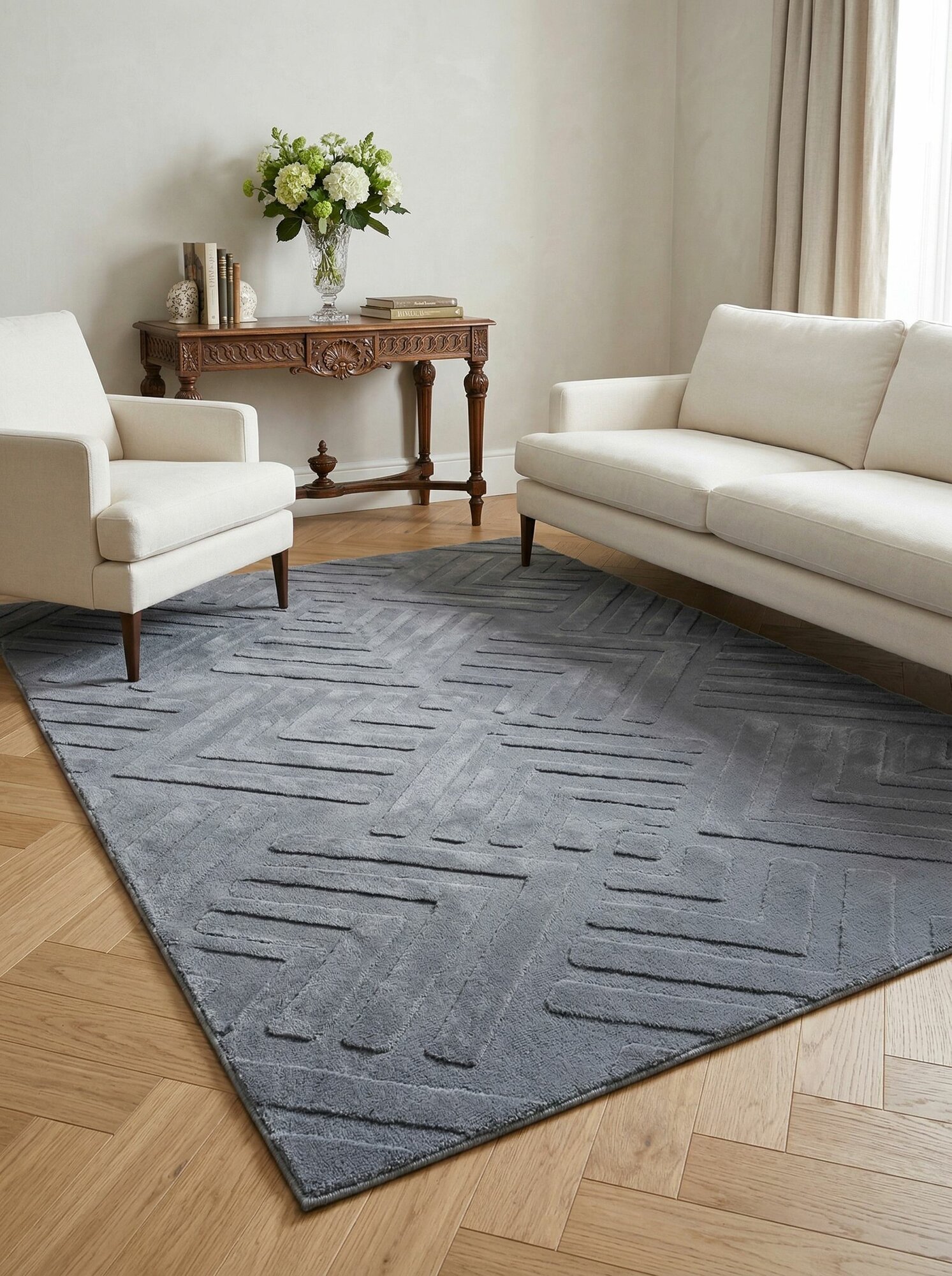 Moon Carpet Ковер на пол 150x200 в комнату. гостиную, детскую, офис, на кухню, балкон, дачу с низким ворсом