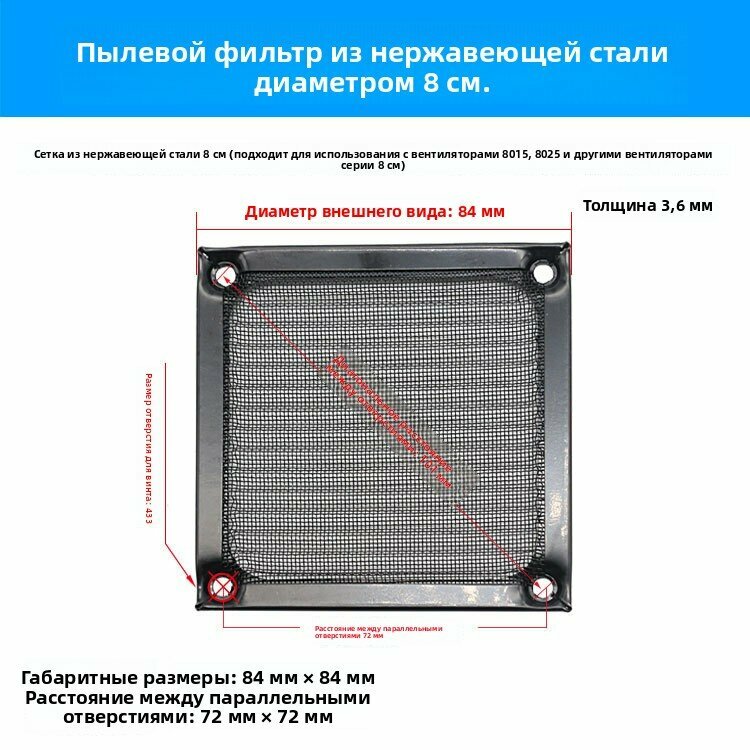 Универсальная защитная сетка из нержавеющей стали 304 для шасси, шкафа, инвертора и охлаждающего вентилятора.