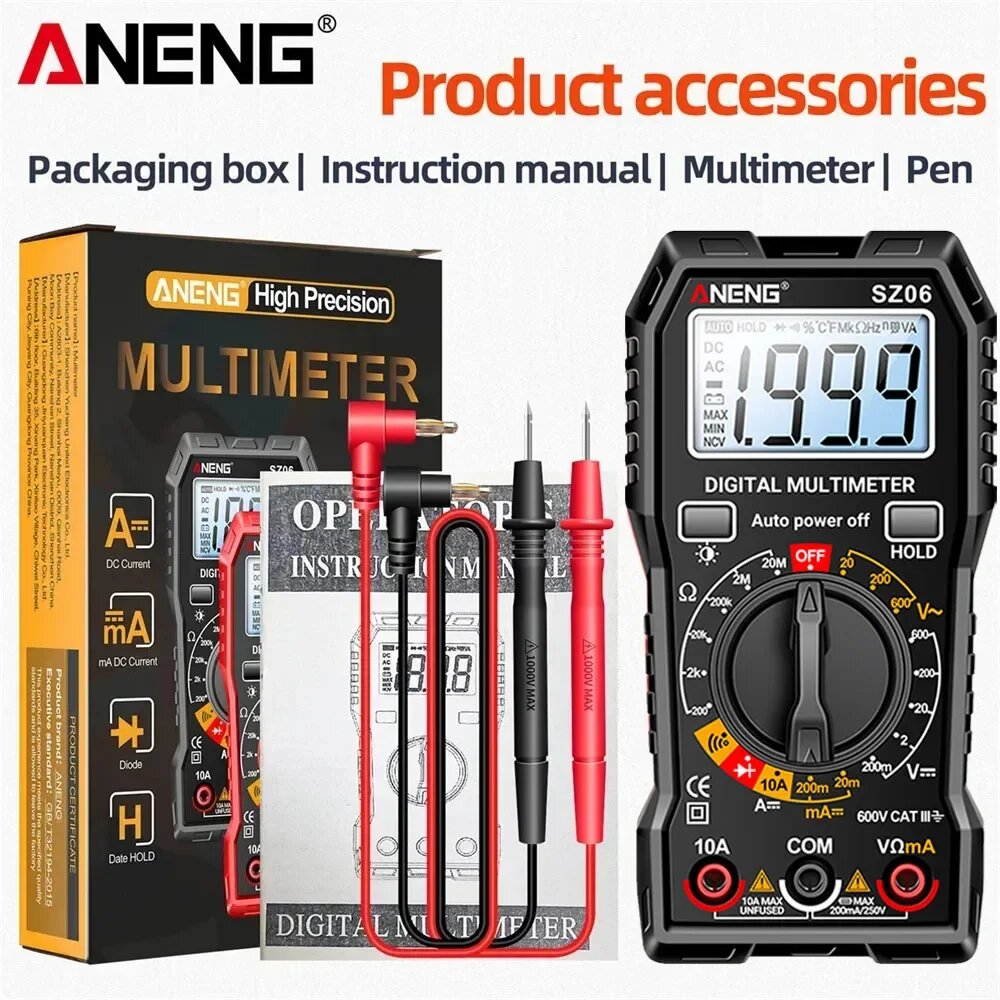 ANENG SZ06 Цифровой мультиметр 2000 отсчётов