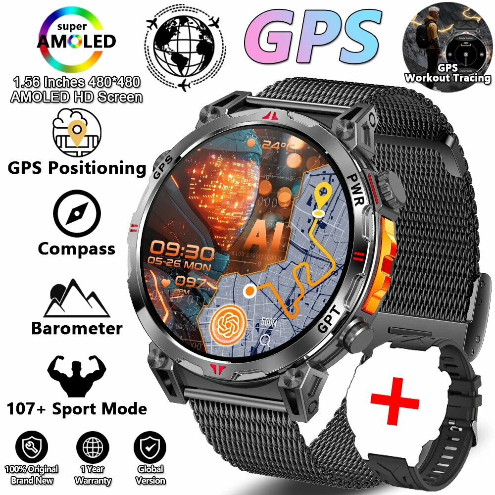 T-Rex3 Ultra GPS умные часы Black Mesh