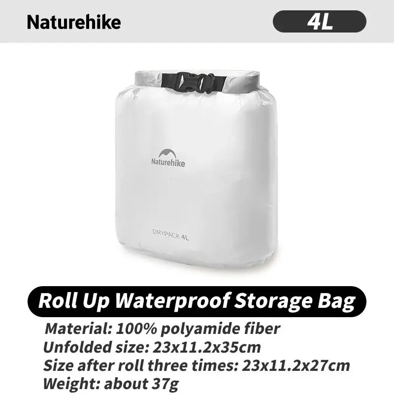 Naturehike 4L Белая водонепроницаемая сухая сумка
