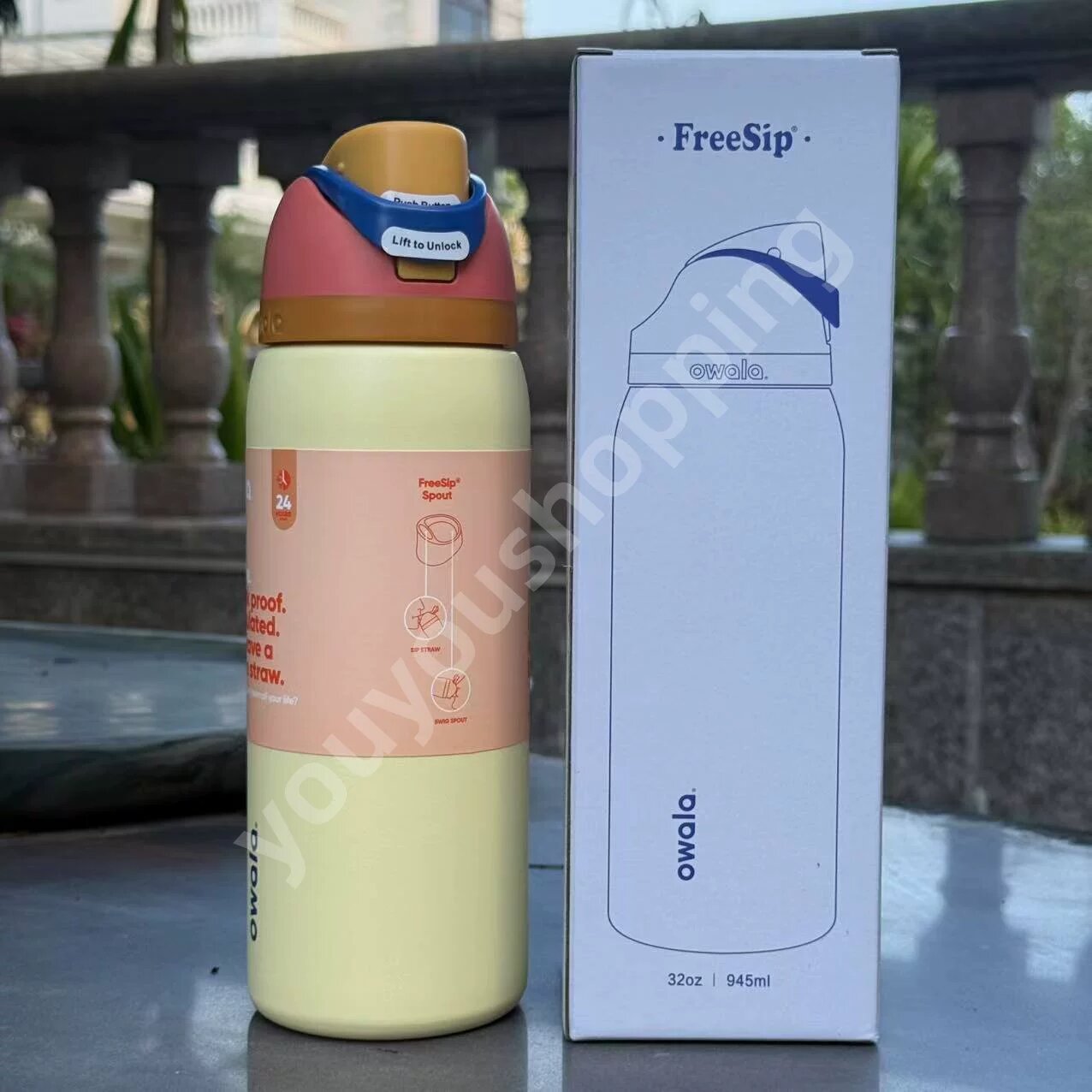 Owala FreeSip 40oz термос с трубочкой из нержавеющей стали - Горизонт для современной эстетики