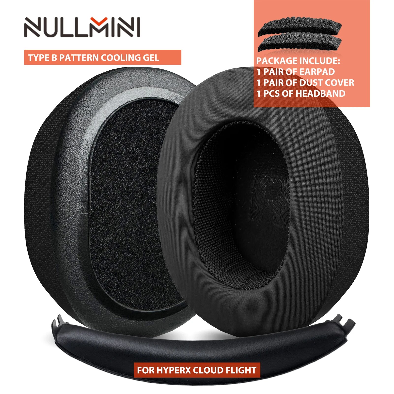 Nullmini Амбушюры HyperX Cloud Flight, черные, с гелевыми вставками