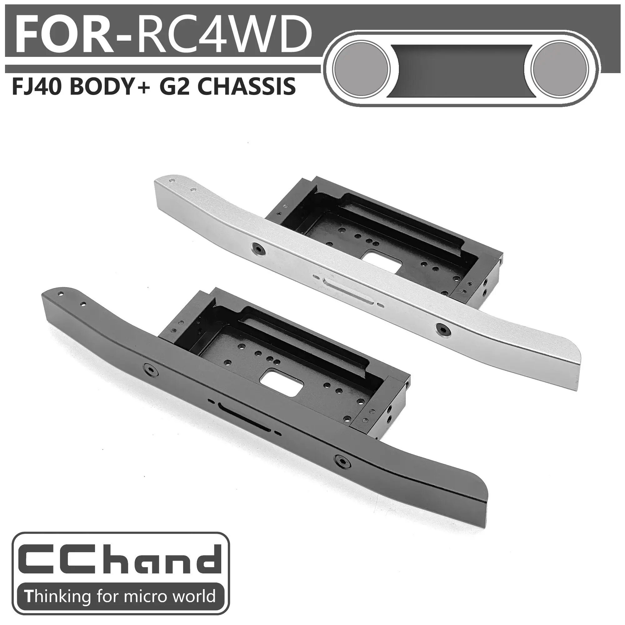Металлический бампер CChand для RC4WD 1/10 FJ40, black