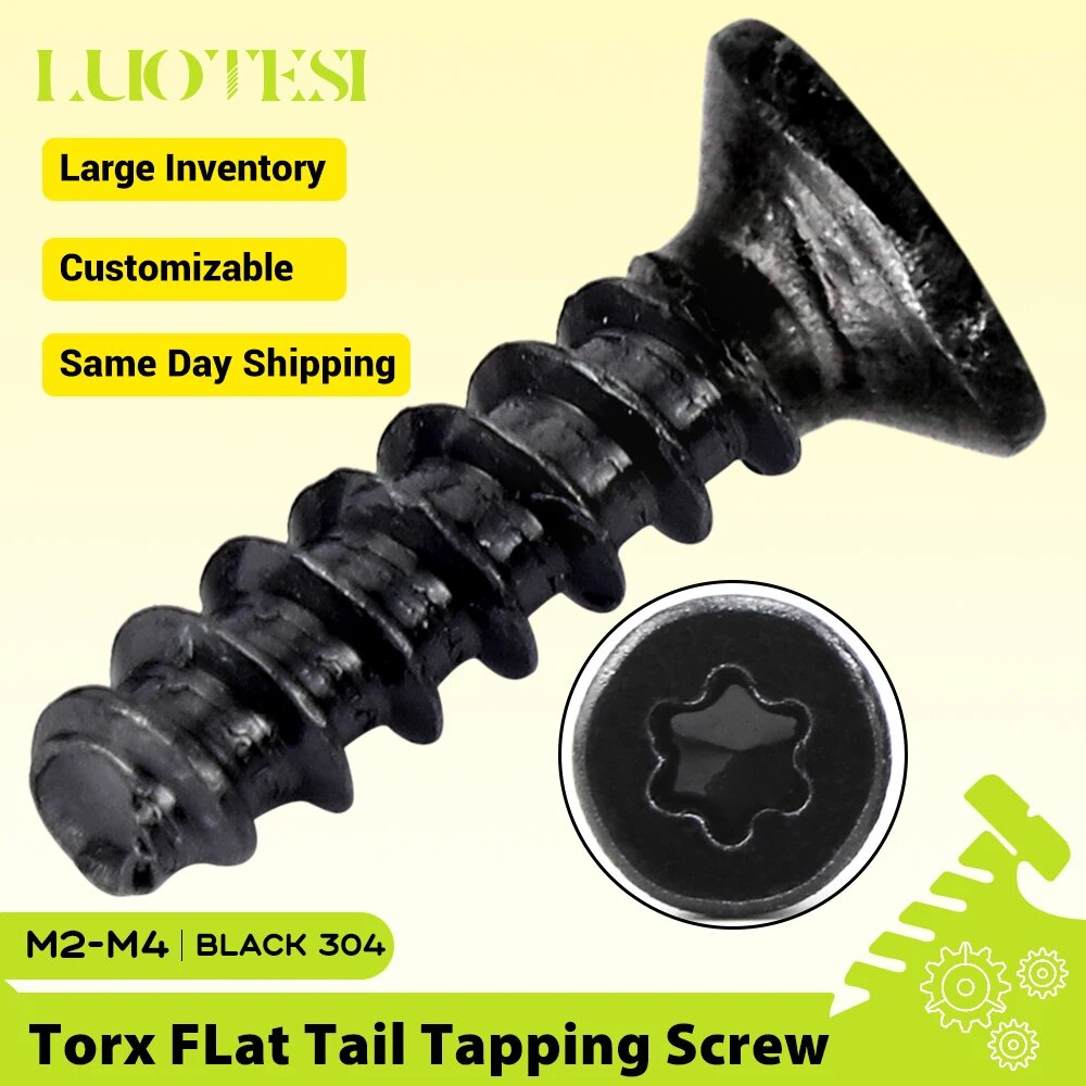 Саморезы LUOTESI Torx черные из нержавеющей стали M2-M4 M3x10mm 20pcs