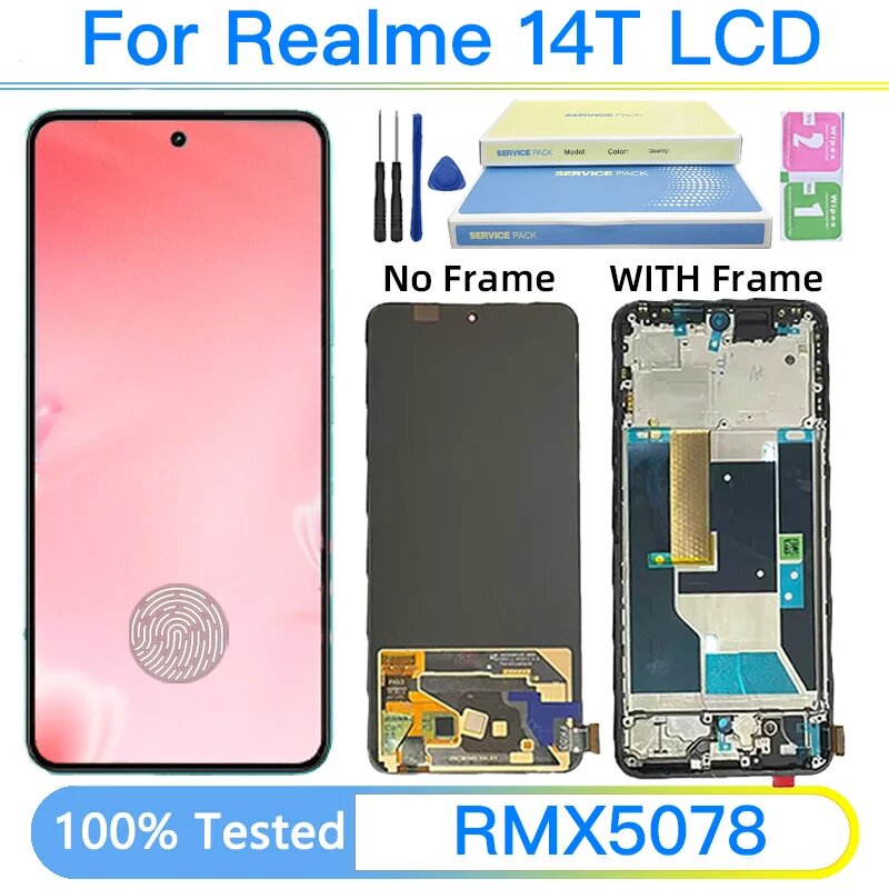 6,67 "Super AMOLED для Realme 14T 14 T Дисплей Сенсорный экран Дигитайзер Панель в AMOLED NO Frame