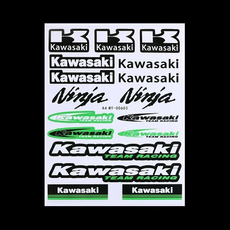 Наклейка Kawasaki Team Racing, White b