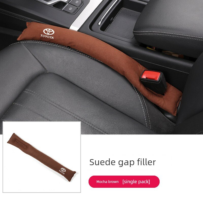 Заполнитель для щелей сиденья с логотипом Toyota для Camry, RAV4, Highlander, Avalon — Коричневый, Одна штука