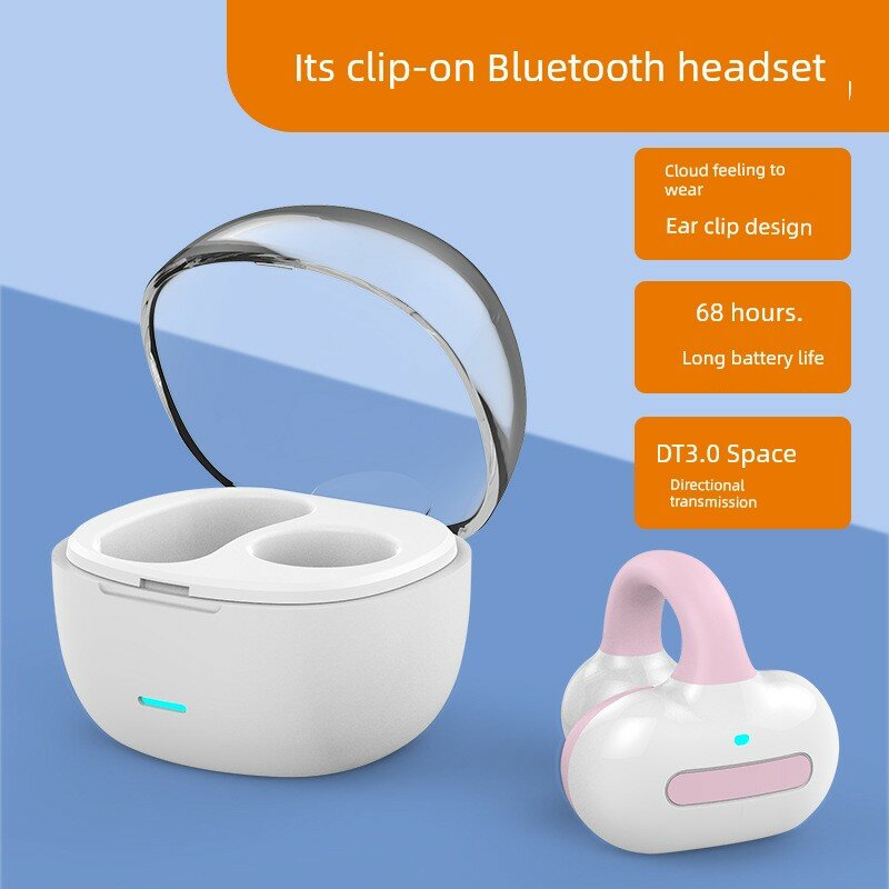 Беспроводные костные наушники Bluetooth с зарядным кейсом водонепроницаемые G8 розовый для продолжительного