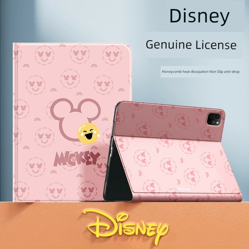 Disney Crying Laughing Mickey iPad Air 7 11-inch Защитный чехол с отсеком для ручки, розовый цвет, обычный стиль