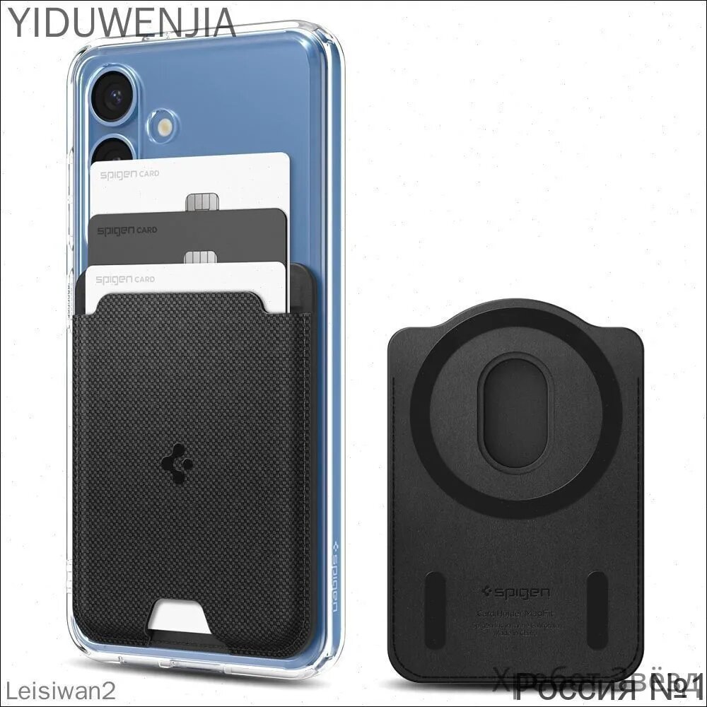 Кардхолдер на Samsung Galaxy S25 Series (AFA09208) Urban Fit Wallet MagSafe / Спиген для Галакси С25 Серии , противоударный, черный