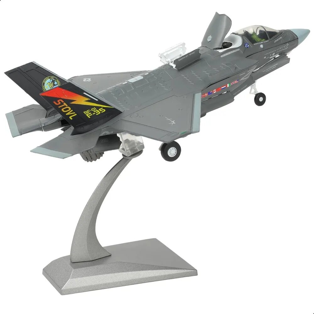 F-35 Lightning II Fighter Model Kit 1: 72 Масштабная модель самолета с кронштейном, подарок для военных пилотов (F-35B морской пехоты)