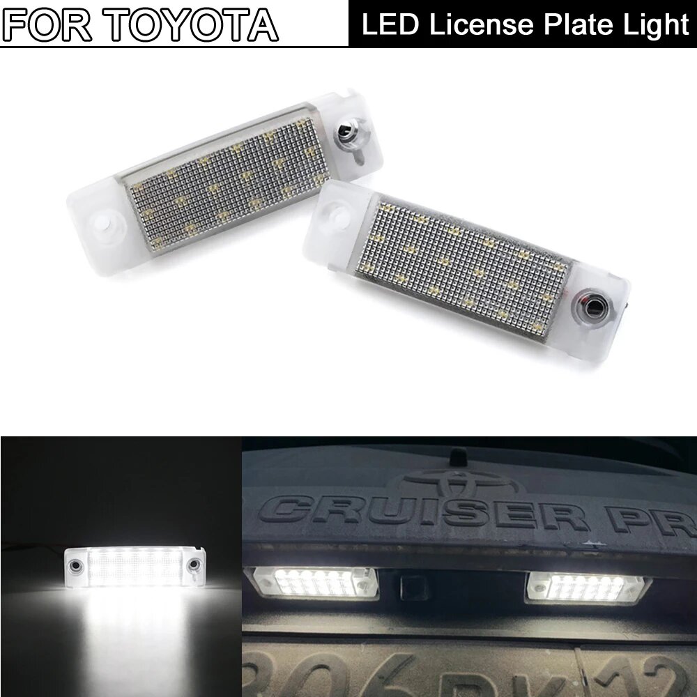Светодиодная подсветка номерного знака для Toyota 4Runner Sequoia Sienna Previa Land Cruiser Caldina Corolla Lexus GX470 Daihatsu Delta