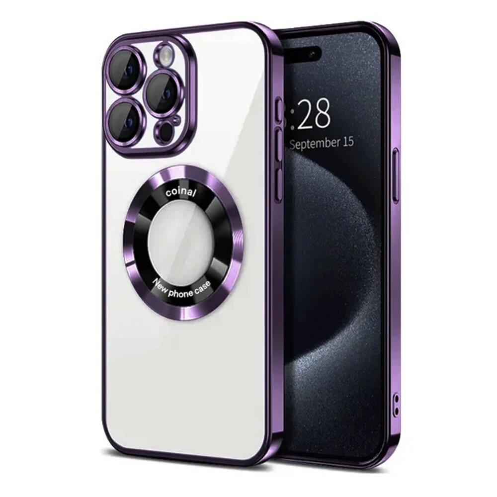 Магнитный Прозрачный Чехол Galvanic Magnetic Для iPhone iPhone 12, Фиолетовый, Purple