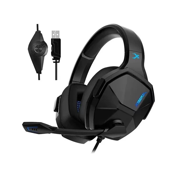 Серебряная V13U проводная игровая гарнитура для ПК и ноутбука с 7.1-канальным звуком USB, цвет черный рыцарь