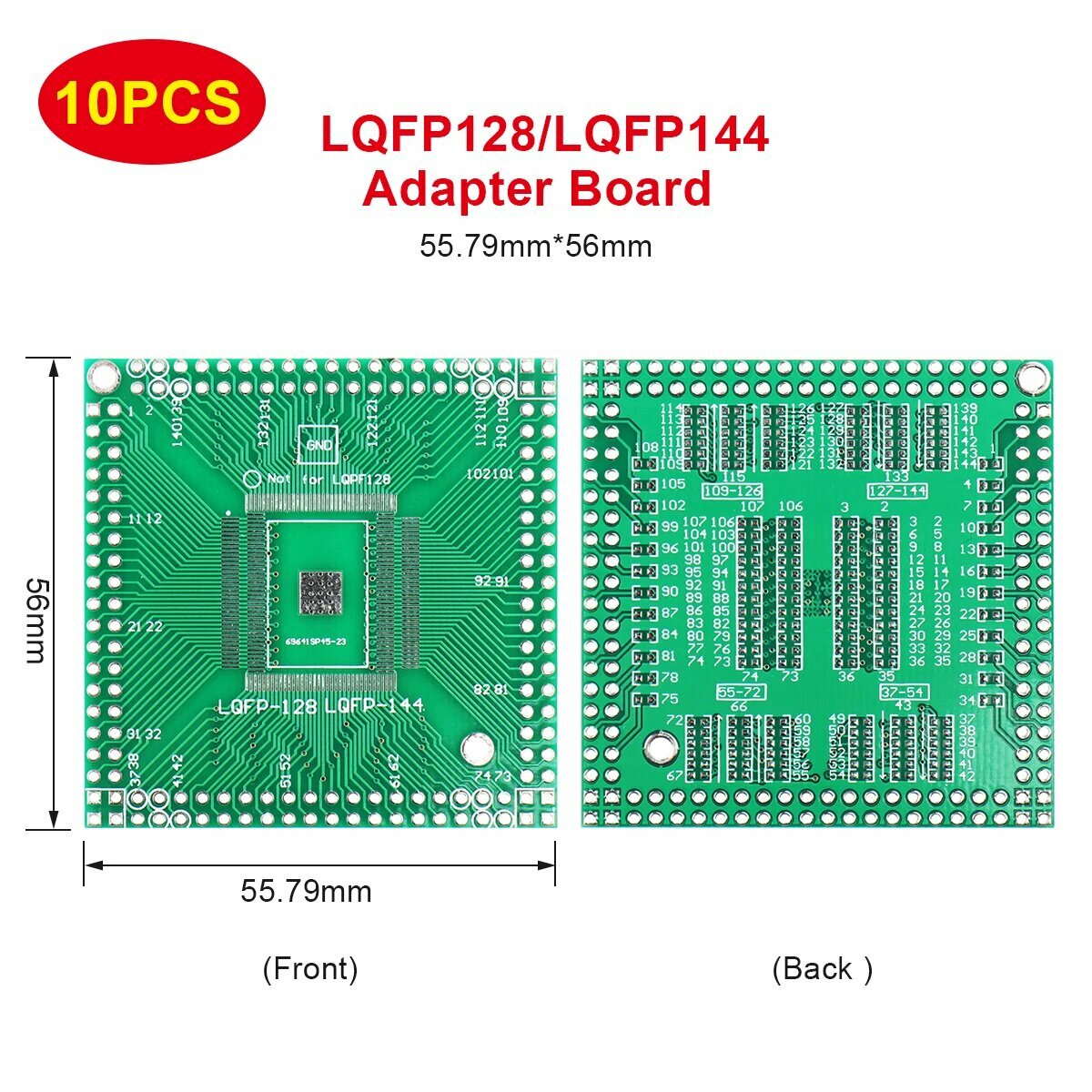 10Pcs Adapter Board QFP32/44/68/80/100 QFN32/40/48/56/64 Converter Plate Pinboard Patch to DIP 0.5mm/0.8mm Transfer Board