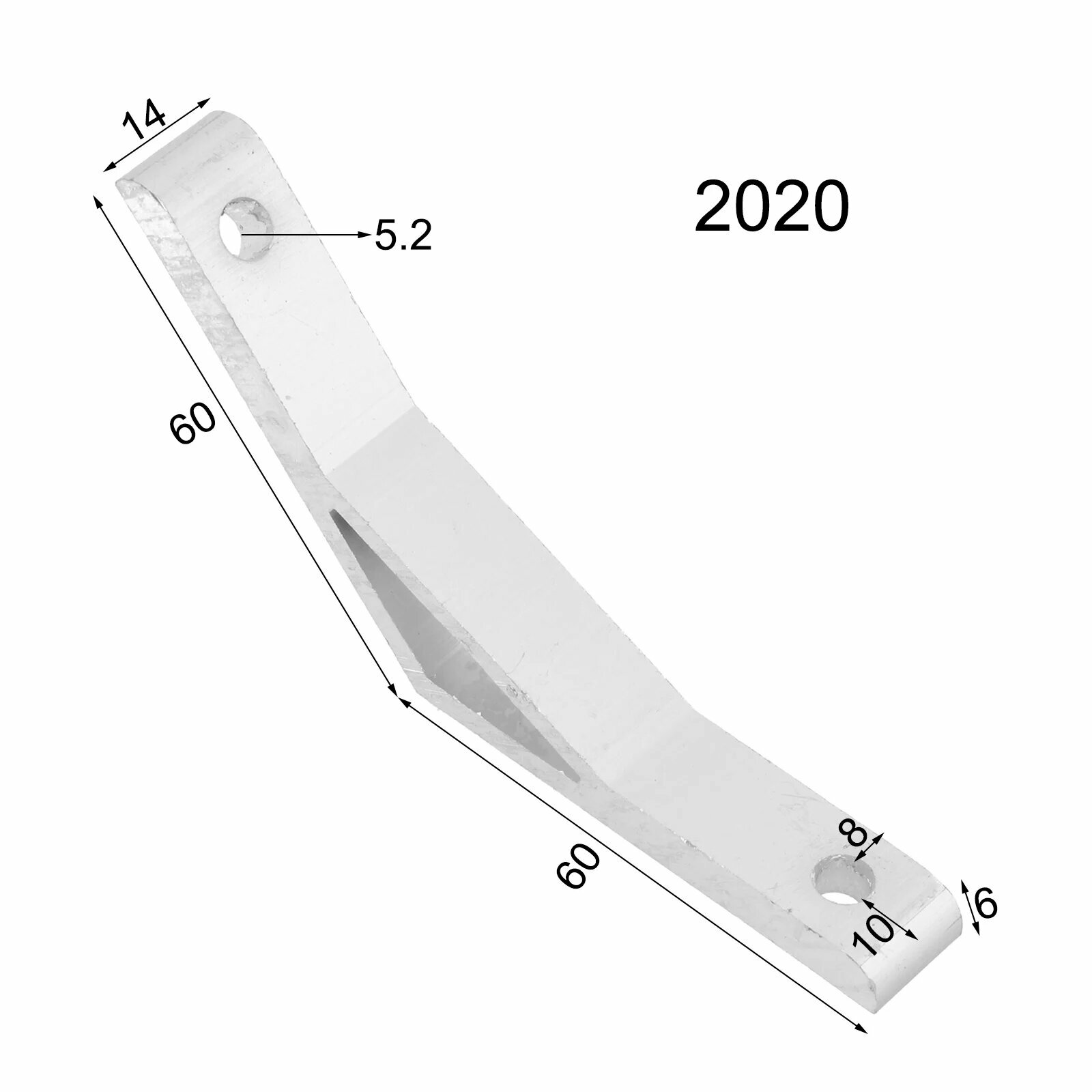 Алюминиевый угловой кронштейн 2020, 135 градусов