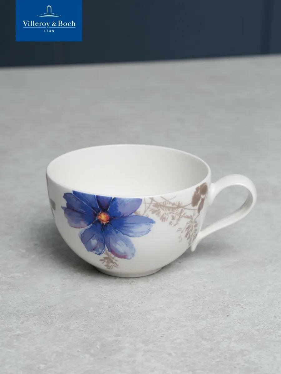 Чашка для завтрака 390 мл, Mariefleur Gris Basic, Villeroy & Boch, Премиум-Фарфор