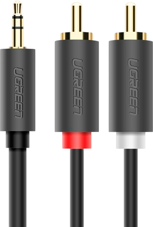 Аудио кабель Ugreen AV102 3.5mm Male to 2 RCA Male 3m серый