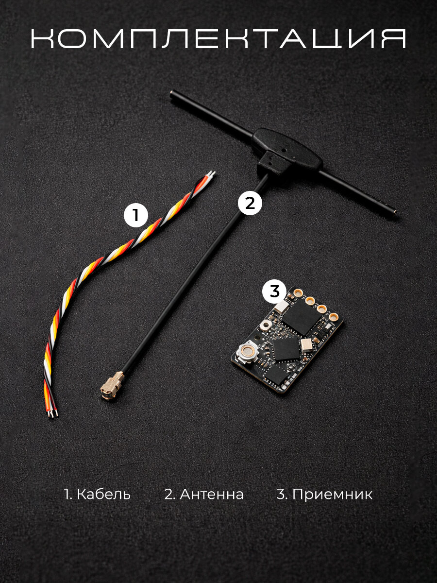 ELRS-приёмник для FPV дрона NANO ExpressLRS 2.4 ГГц, 11х18 мм, черный — фото 1