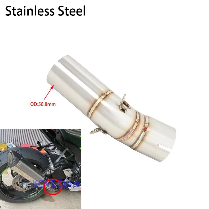 Мото глушитель, соединительная труба, Stainless Steel, Color: B, OD-50.8mm