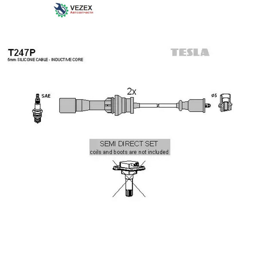 TESLA T247P к-кт проводов!\ Mazda 323 1.5i 98-01
