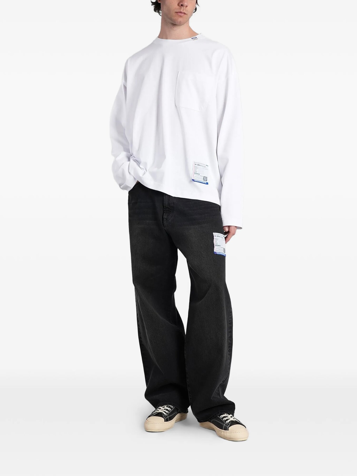 Свитер MAISON MIHARA YASUHIRO Logo-patch chest-pocket sweater, размер 44, , white — фото 1