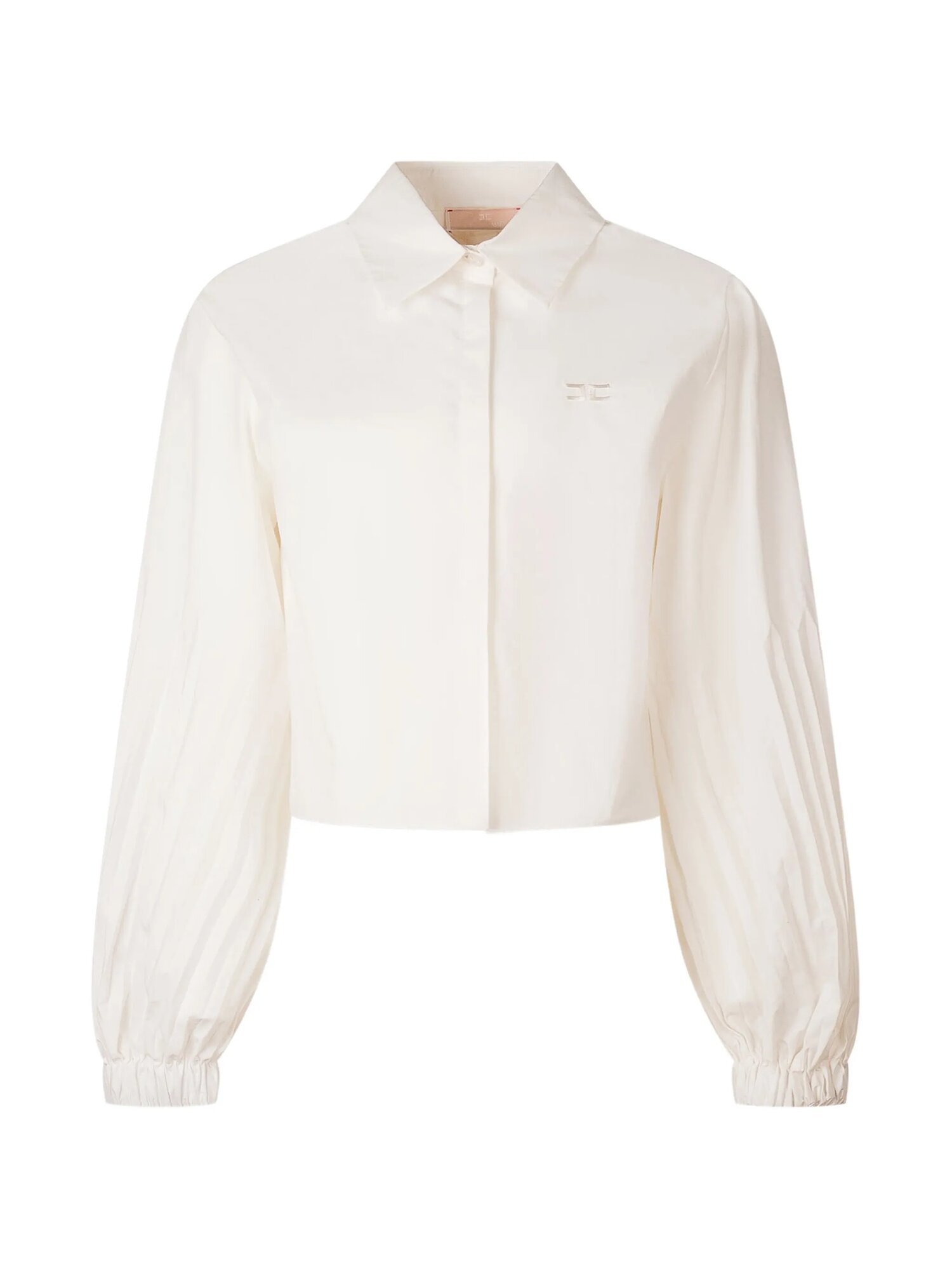 Рубашка Pleated-sleeve logo-embroidered shirt