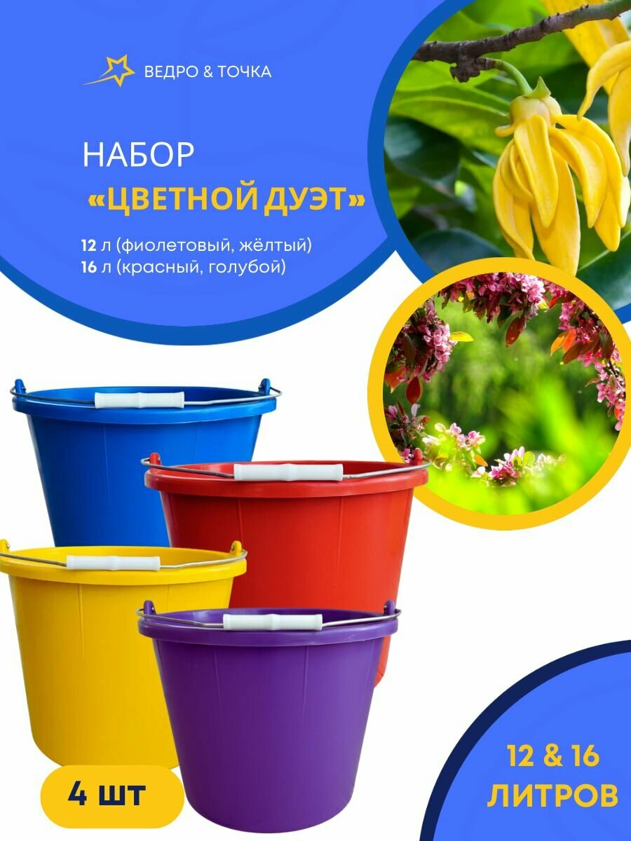 Цветной дуэт : 12 л (фиолет, жёлтый) + 16 л (красный, голубой)