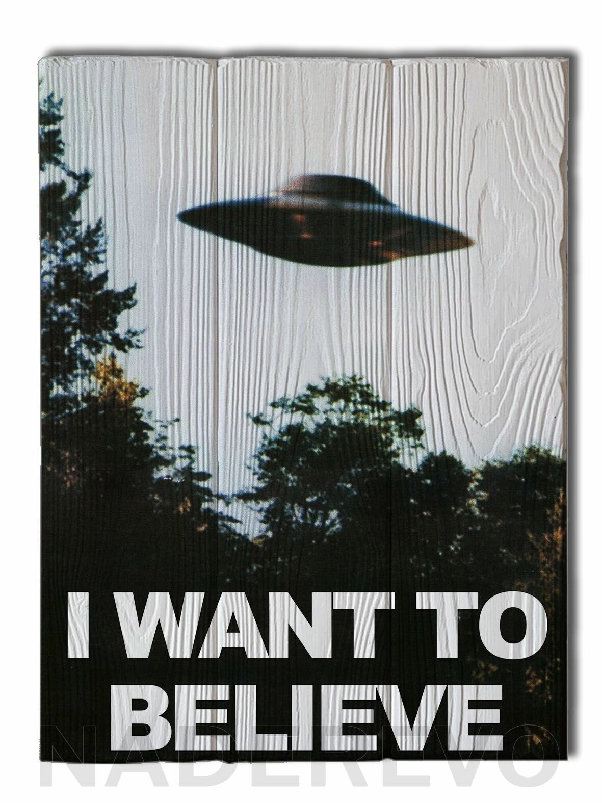 Картина на досках "The X-Files. Секретные материалы" 40х30 см