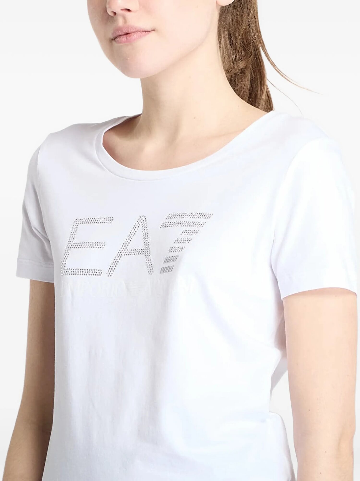 Футболка EA7 EMPORIO ARMANI, размер 44, бежевый/белый — фото 1